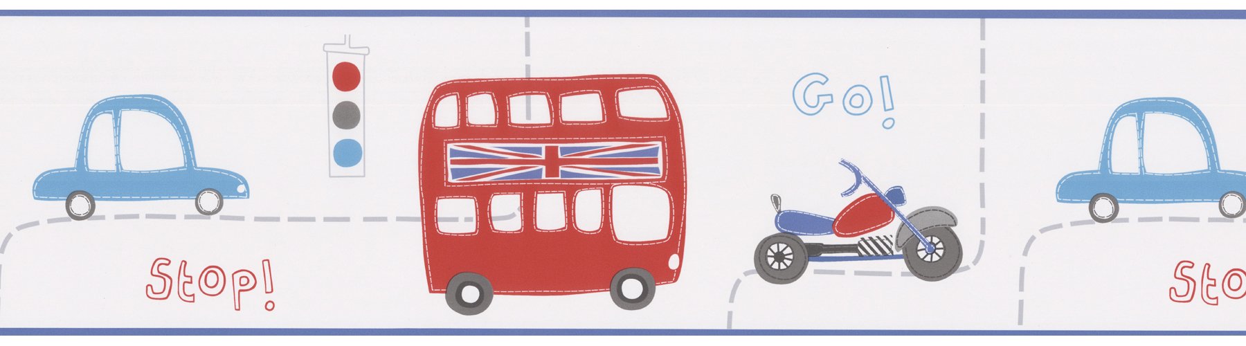 BHF 443B90531 Moto London Border with Blue British Cars Border – BigaMart