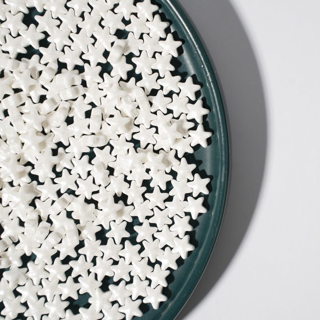 Snapklik.com : NIPEOR White Star Sprinkles,Edible Pearl Sprinkles 4.6oz ...