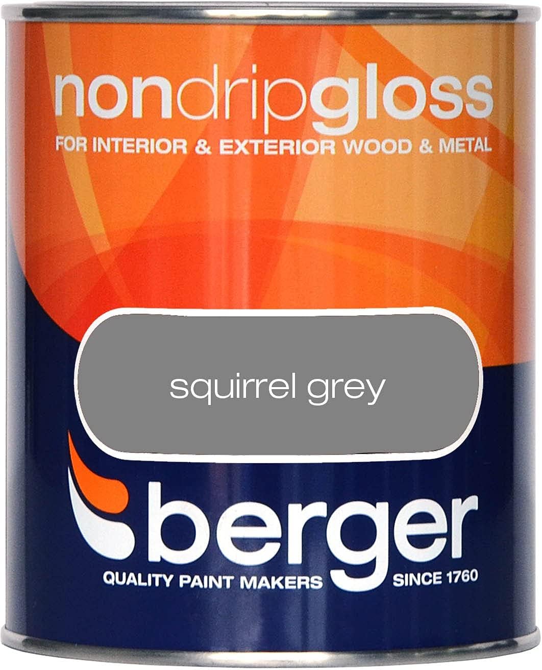 Berger Non Drip Gloss 750ml Squirrel Grey (306030) : Amazon.co.uk: DIY ...
