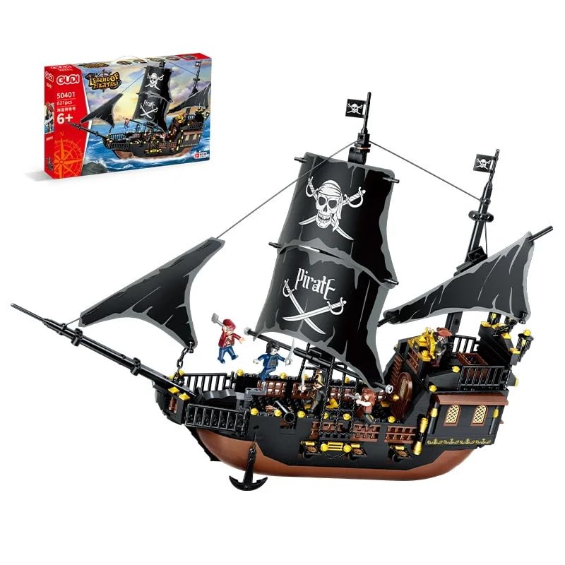 SKY LINE OCEAN Pirate Ship Building Blocks - with Miniature Characters ...