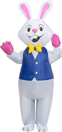JAZGROM Easter Bunny Costume Adult Inflatable Bunny Suit Blow Up Rabbit ...