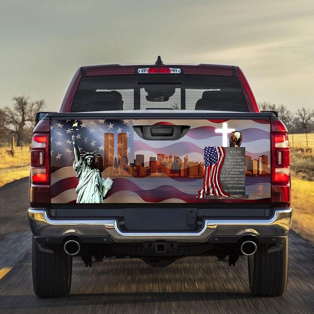 Amazon.com - Truck Decals-911 Flag The Heart Never Forgets The Memories ...