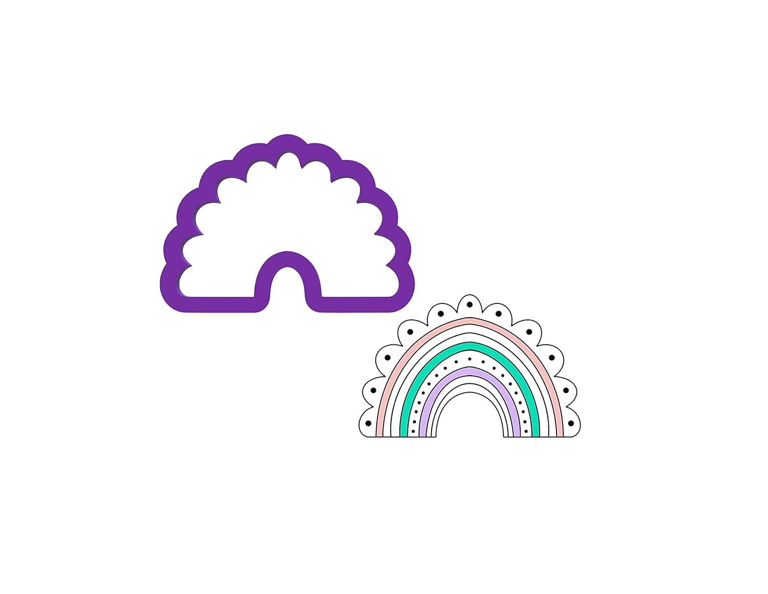 Amazon.com: Boho Rainbow Cookie Cutter - Rainbow Cookie Cutter - Spring ...