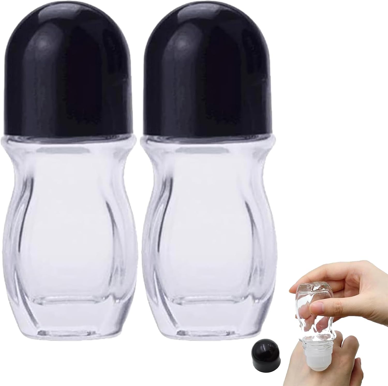 Amazon.com: TPwsd 2 PCS Glass Deodorant Roller Bottle,Empty Roll On ...