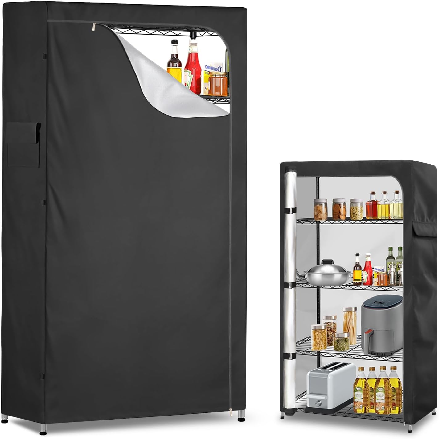 Amazon.com: Alickwang Storage Shelf Covers for Wire Shelving,600D Heavy ...