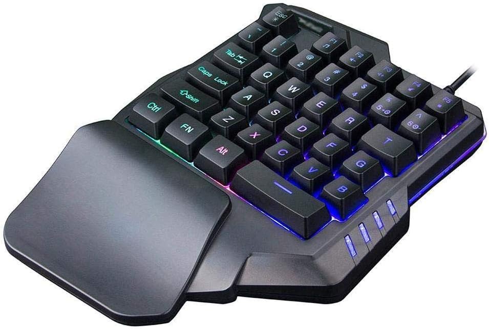 One Handed keyboard One-Handed Mechanical Gaming Keyboard 7 Color Light ...