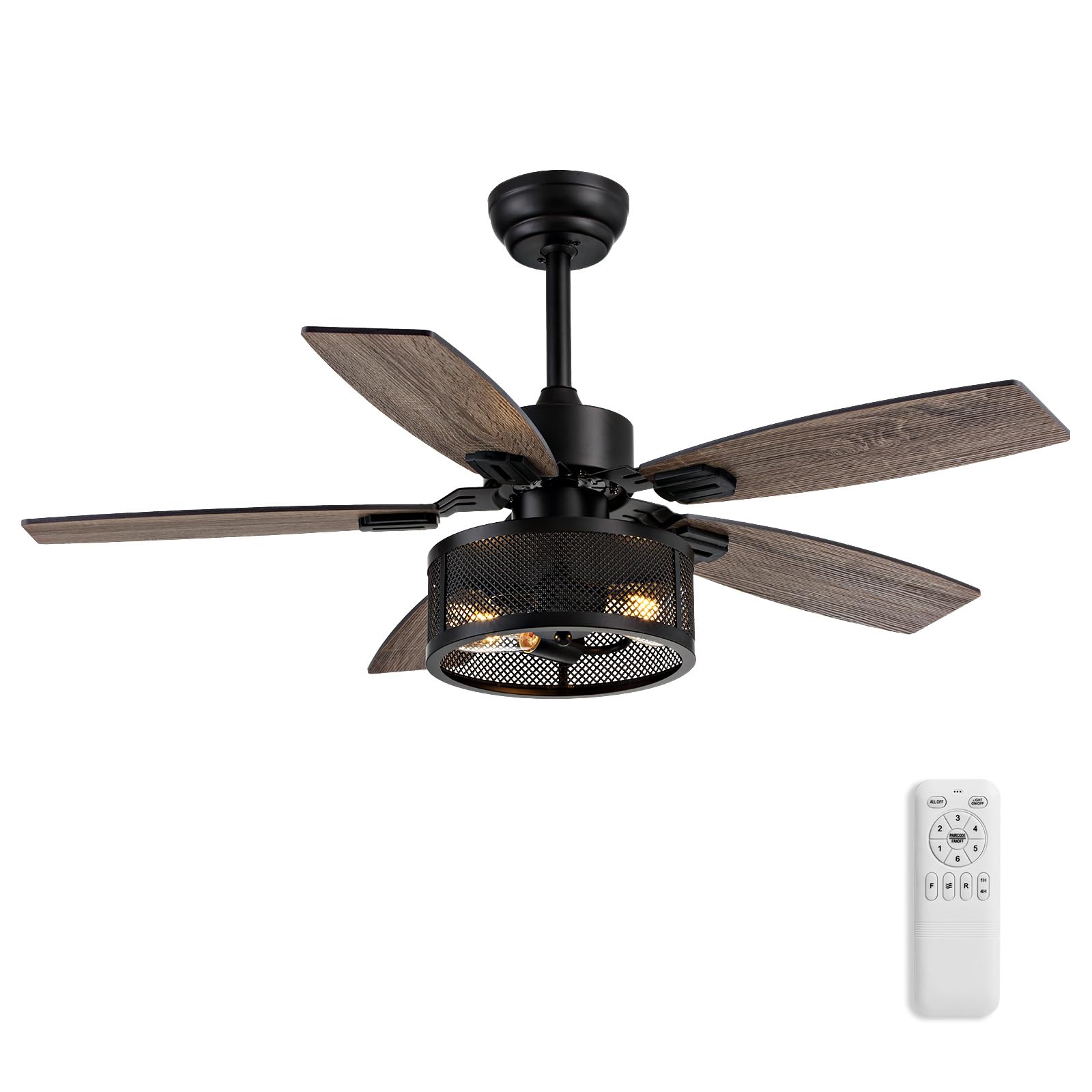 Tinkoso 42 Inch Ceiling Fans with Lights and Remote Control, Ceiling ...