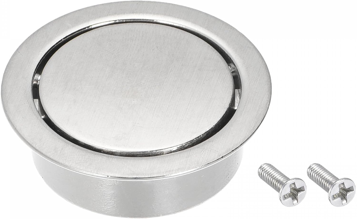 uxcell Finger Flush Pull Handle 2pcs Outer Dia. 42mm/1.65" Brushed ...