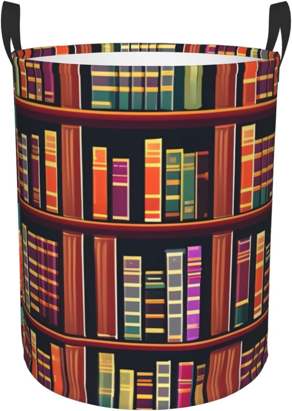 Amazon.com: Library Bookshelf Print Circular Protable Storage Bin ...