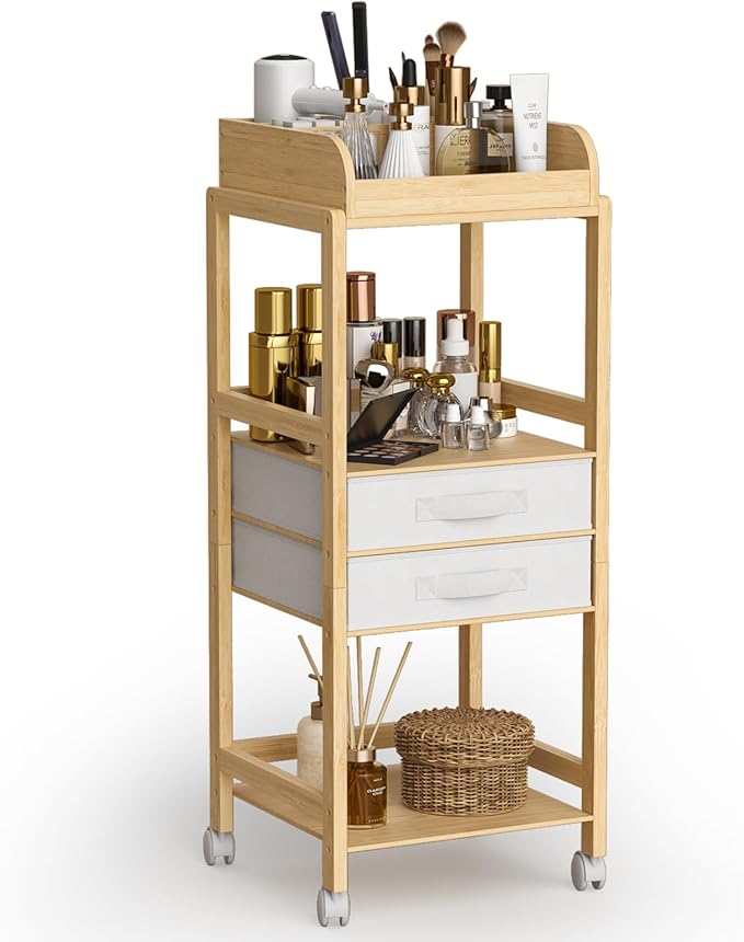 Amazon.com: Makeup Organizer,Floor Skincare Organizers with Wheels ...