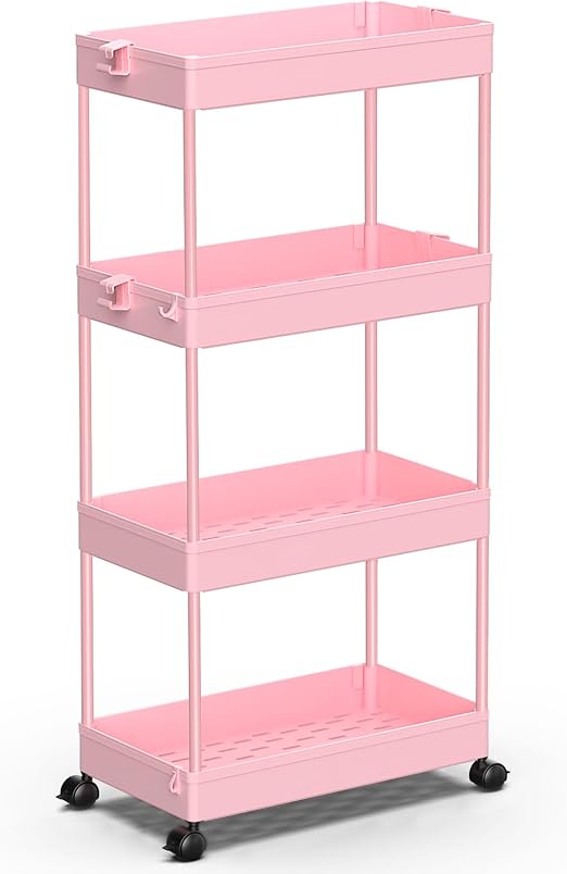 Amazon.com: SPACEKEEPER Storage Cart 4-Tier, Bathroom Rolling Cart ...
