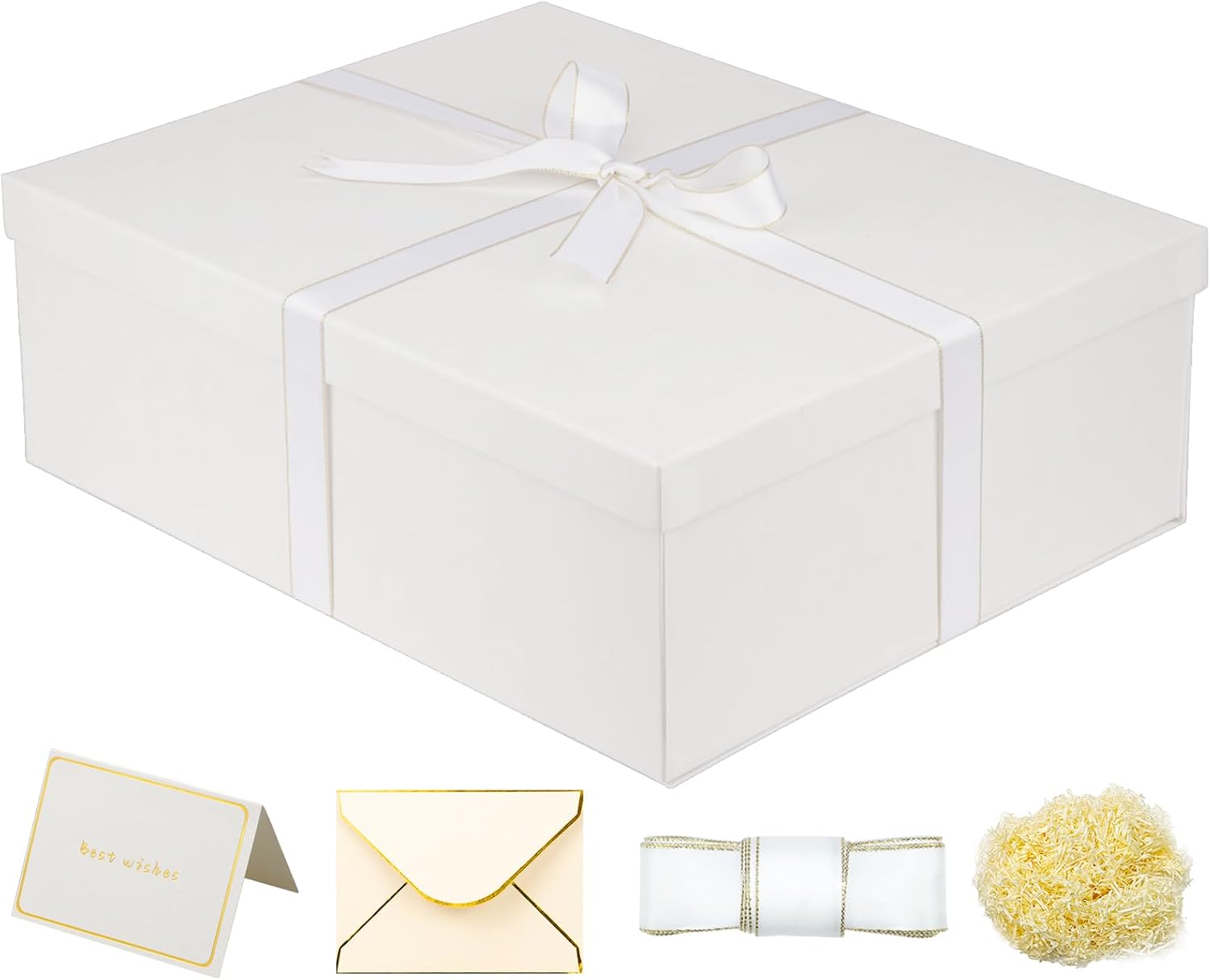 Amazon.com: YINUOYOUJIA Large Gift Box 16.5x13x5.5 inches,White Boxes ...