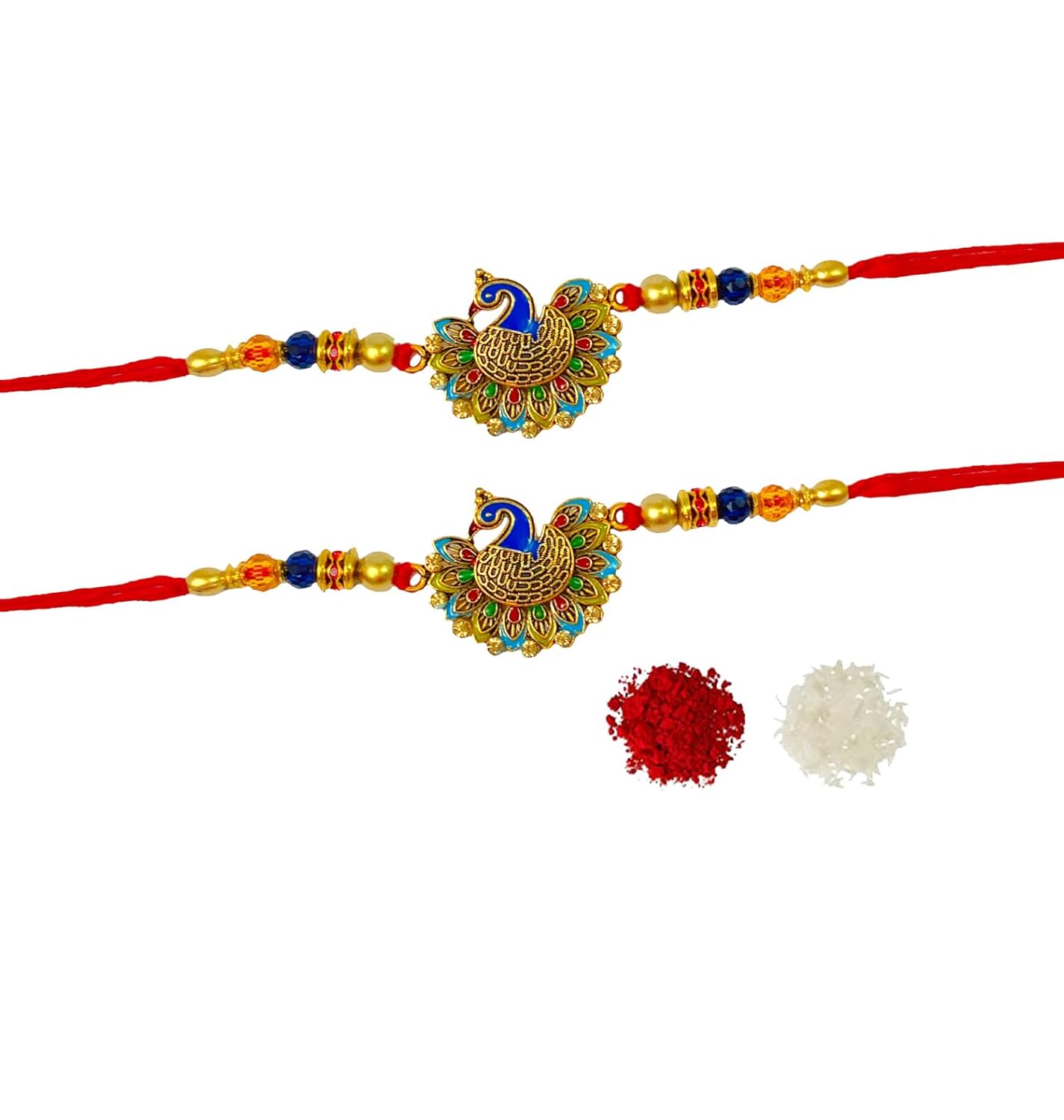 Evisha 2 Pcs Peacock Bhai Brother Rakhi For Brother | Rakhi For Bhai ...