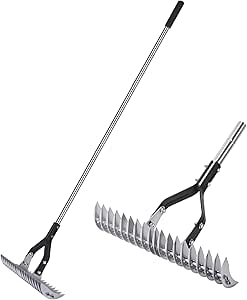 Amazon.com : YEELOR Thatch Rake - 15-Inch Wide Adjustable Handle ...