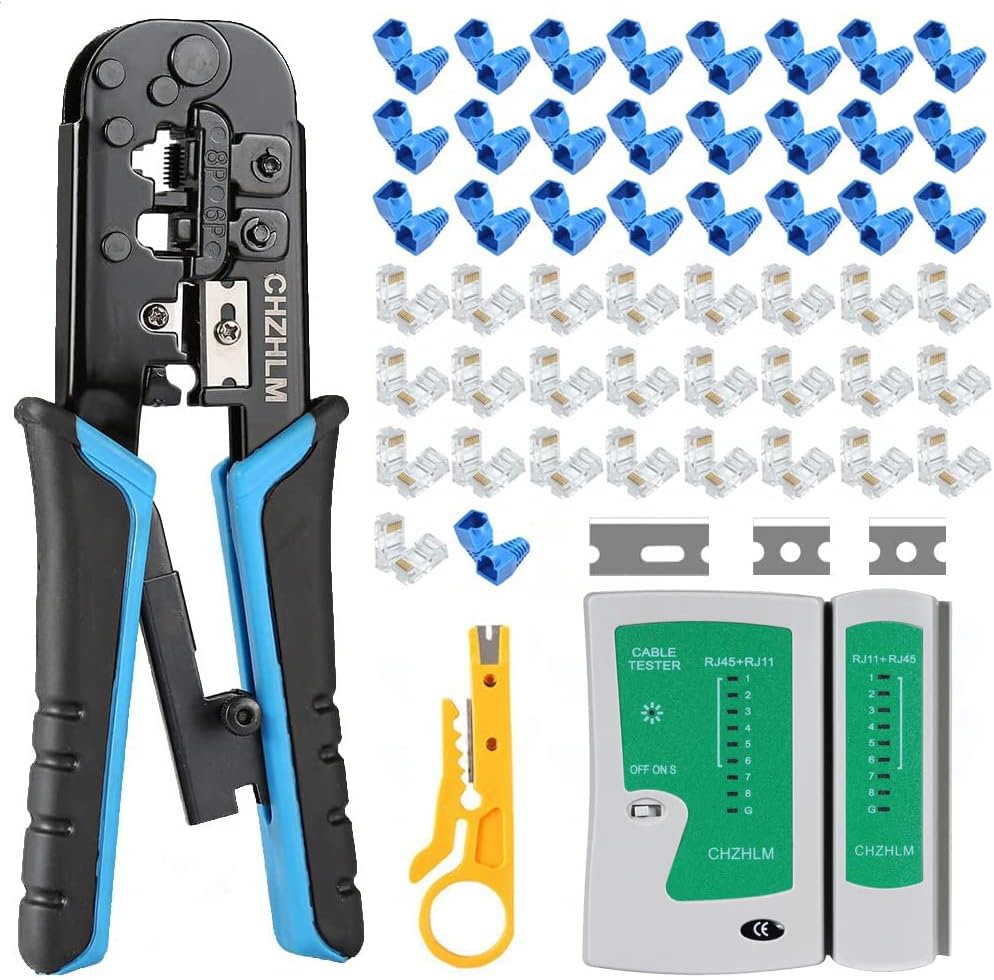 RJ45 Crimping Tool Kit Ethernet Crimp Tool 6P-RJ11/12 8P-RJ45 Crimper ...