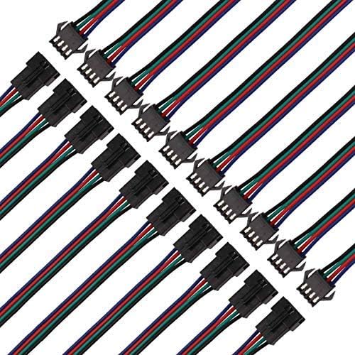 Amazon.com: 4 Pin 4P JST SM Connector Male to Female JST SM Plug Connector Cable for RGB LED ...