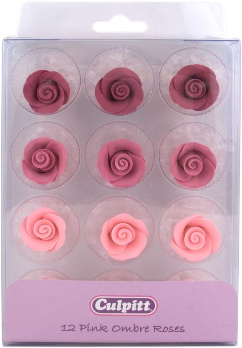 Culpitt Pink Sugar Flowers & Leaves - 16 piece - single : Amazon.co.uk ...