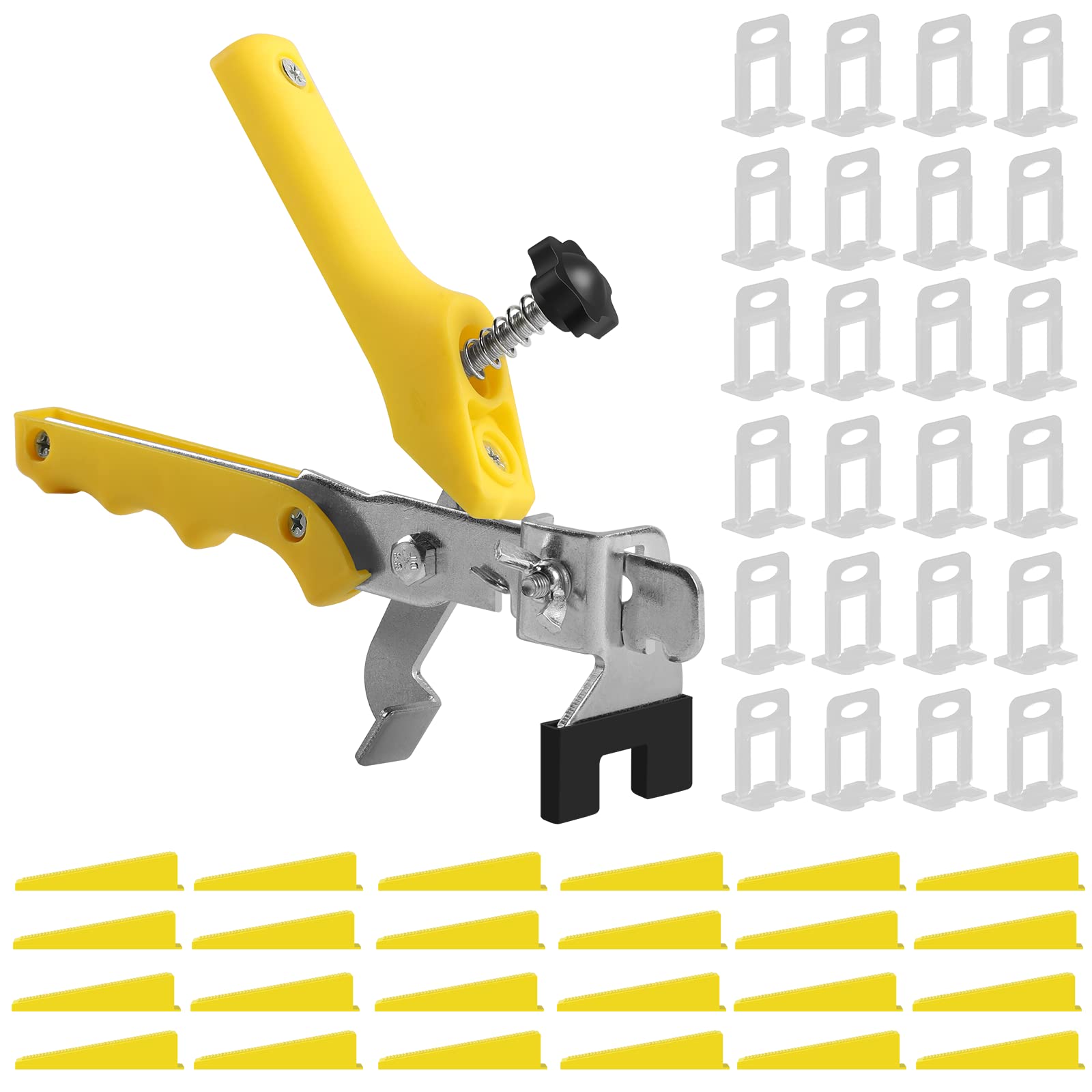 Tile Leveling System Kit 2mm 1000pcs Tile Spacer Clips With 200pcs Reusable Wedges And 1 Tile