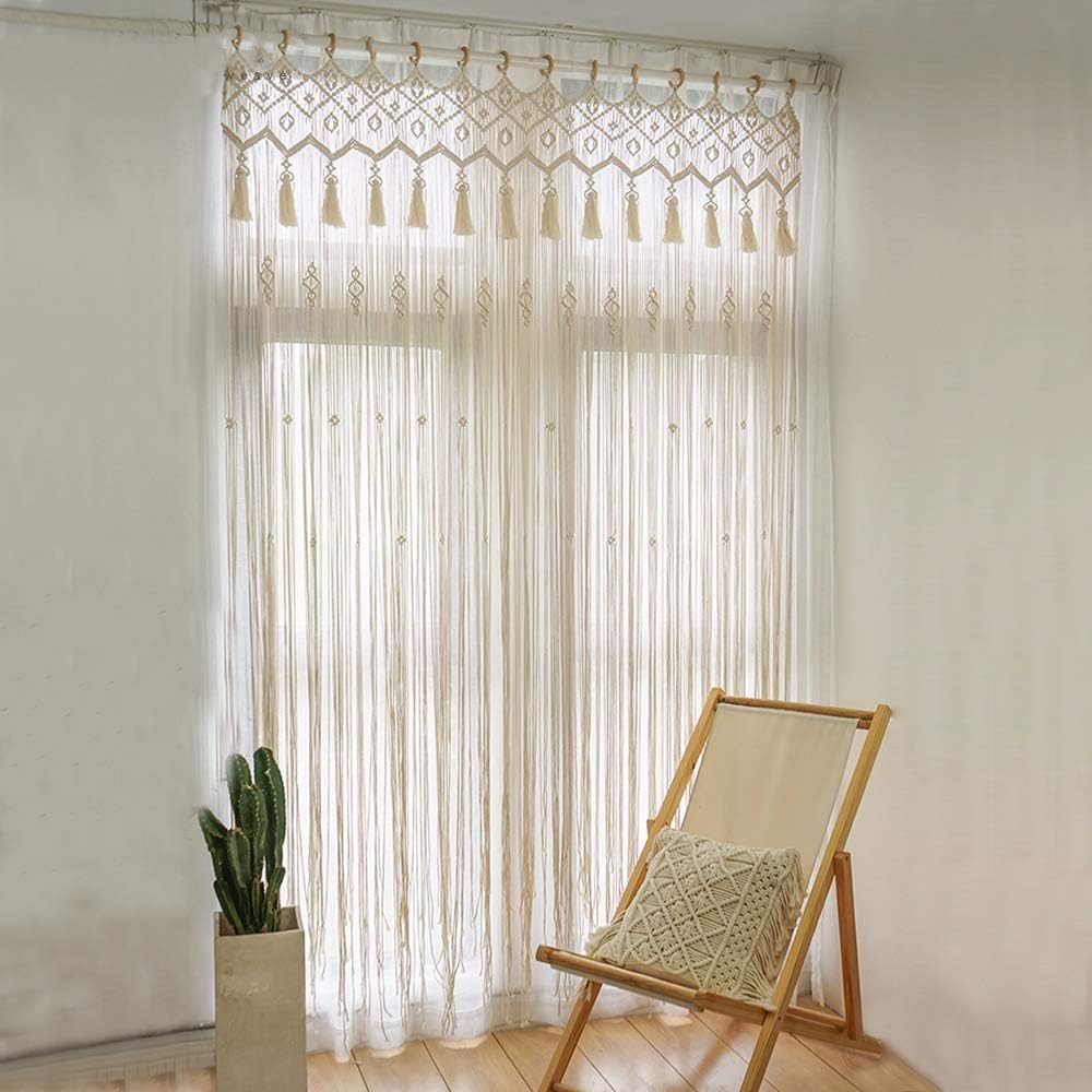 Amazon.com: Macrame Wall Hanging Nature Cotton Doorway Curtains Macrame ...
