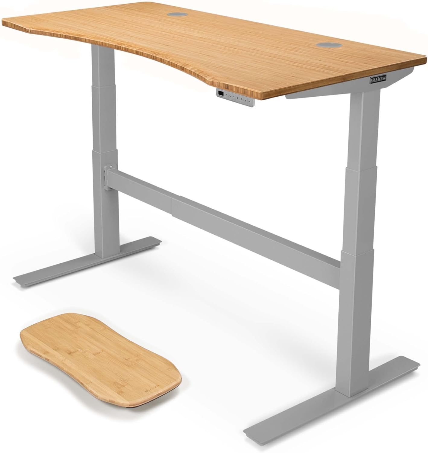 Amazon.com: Uplift Desk Bamboo Curve (60 x 30 inch) Standing Desk 2-Leg ...