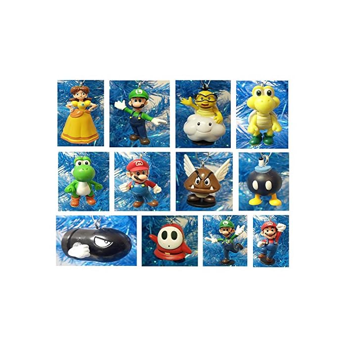 Buy Super Mario Brothers 12 Piece Holiday Christmas Ornament Set ...