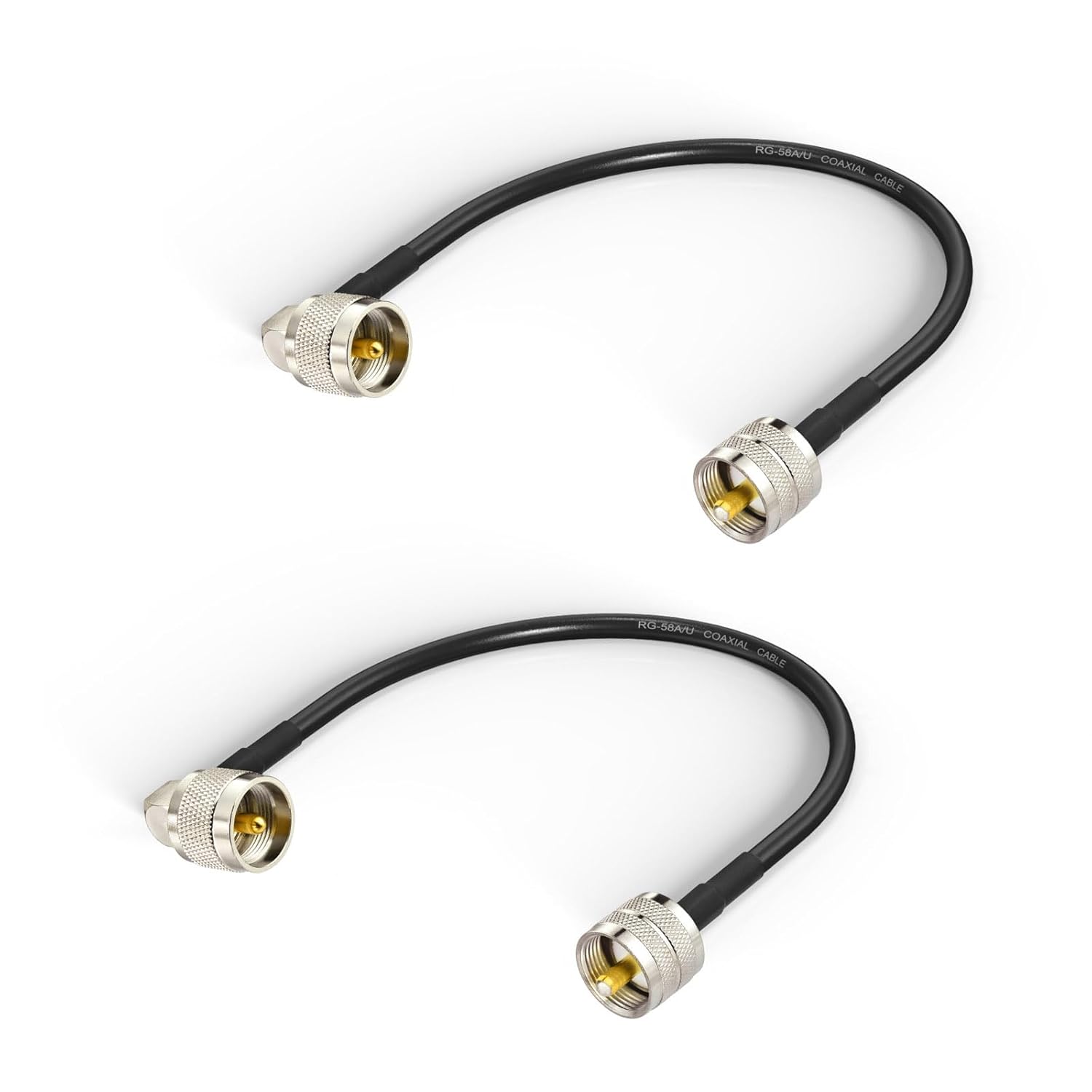 Amazon.com: Yuslao PL259 Cable UHF Male to Male Right Angle Low Loss RG58 Coax Jumper Cables 1ft ...