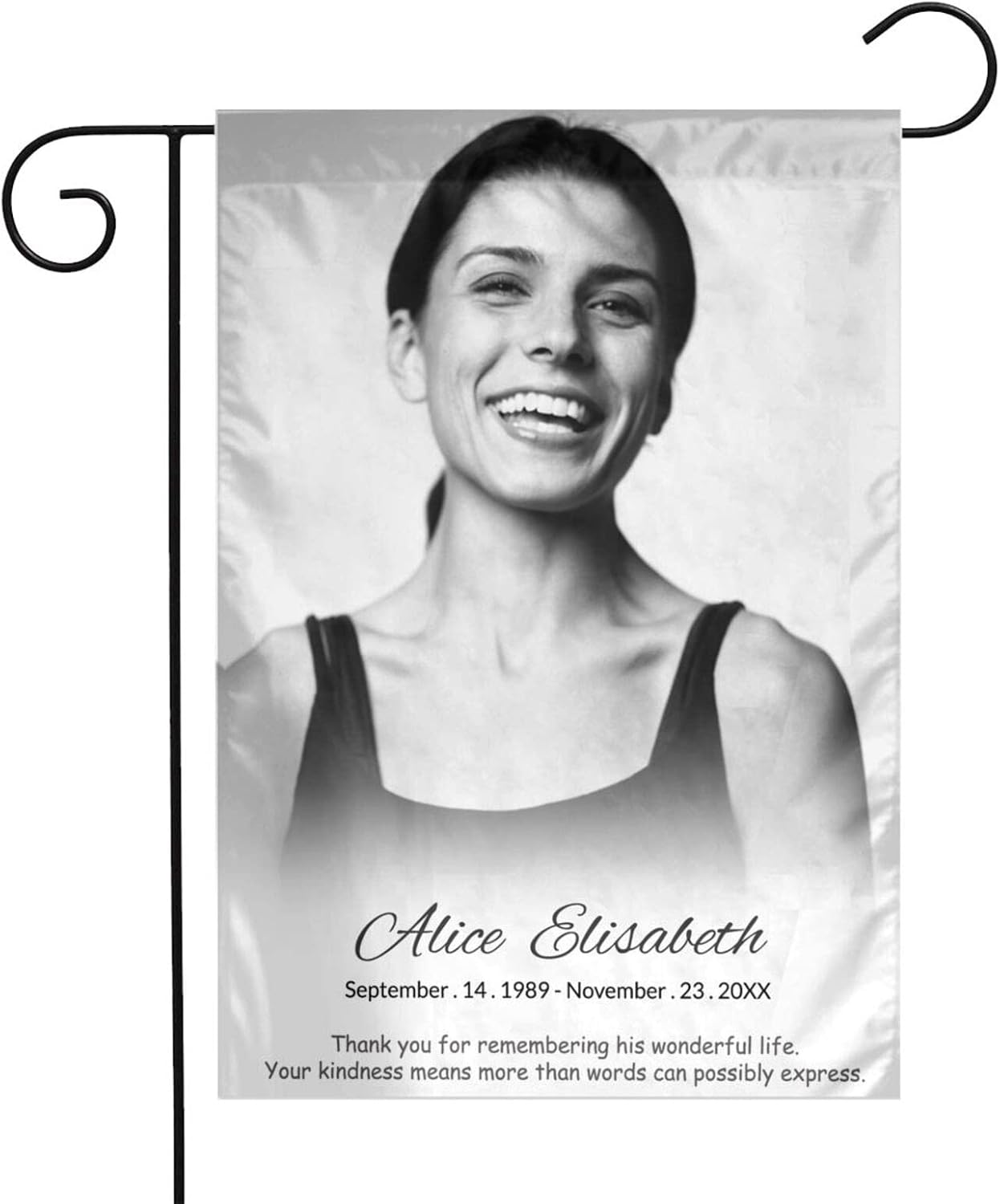 Amazon.com : Custom Memorial Flag, Funeral Sign, Personalized Garden ...