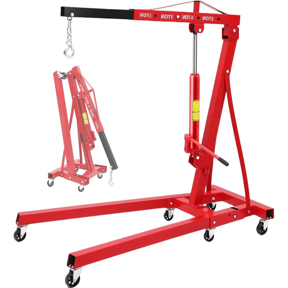 $39/mo - Finance 2 T Folding Hydraulic Engine Hoist, 4400 LBS Cherry ...