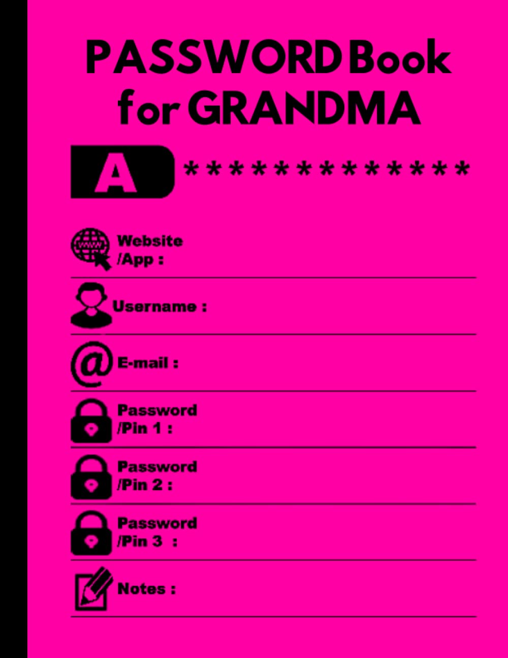 Password Book for GRANDMA: Password book large print with alphabetic ...