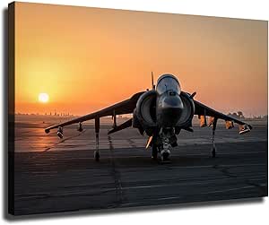 Amazon.com: ZhlHlZ AV-8B Harrier II Fighter Aviation Jets Poster Canvas ...