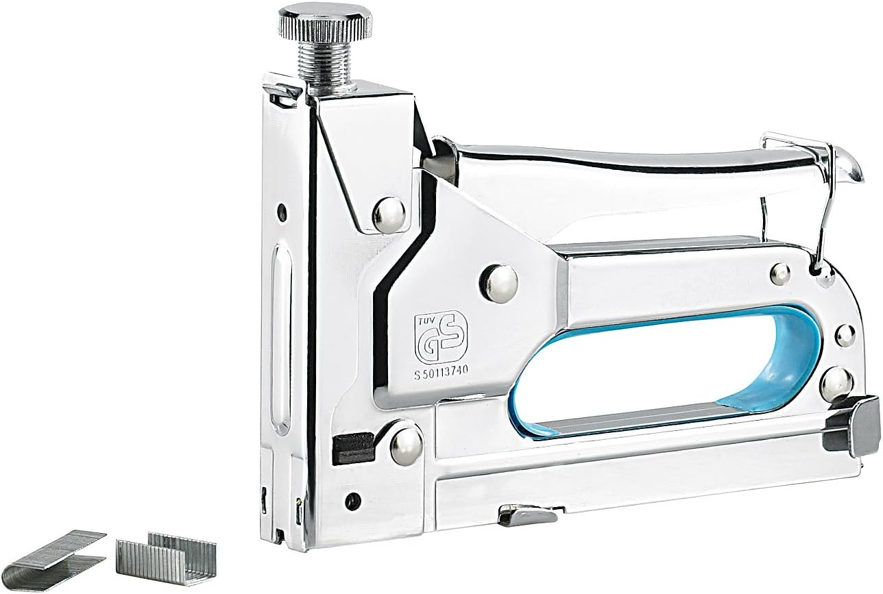 AGT Tacker: 3in1-Handtacker mit 600-teiligem Klammer-Sortiment ...