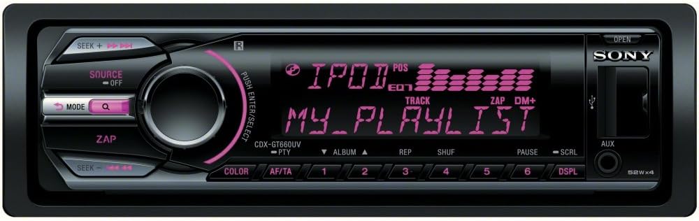 Sony CDXGT660UV Flip-Down Variable Illumination In-Car CD Receiver with ...