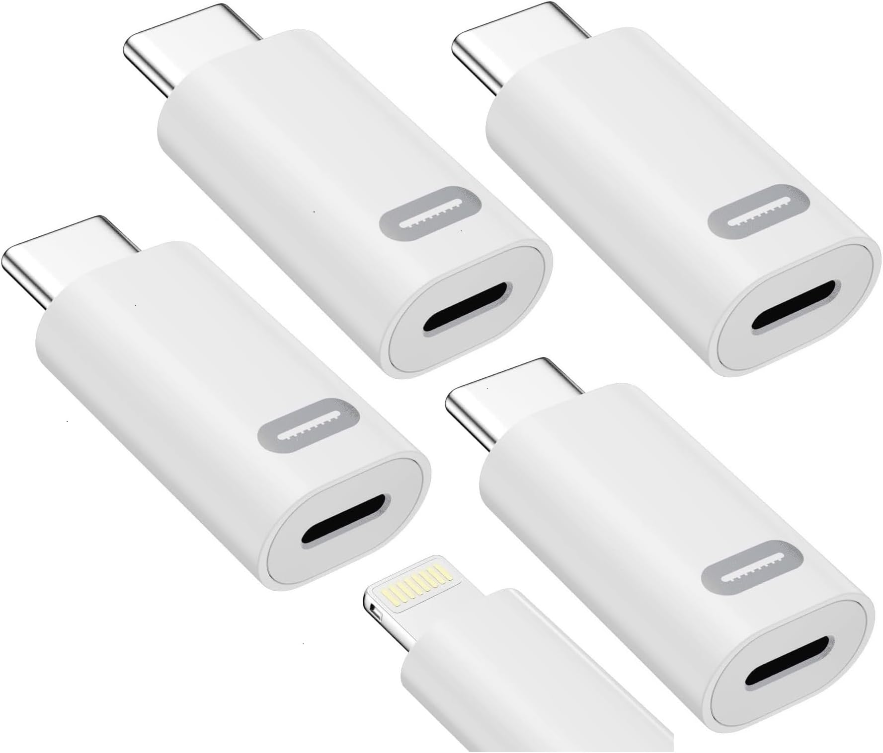 Amazon.com: 4 Pack Apple MFi Certified iPhone Charging Adapter, USB C ...