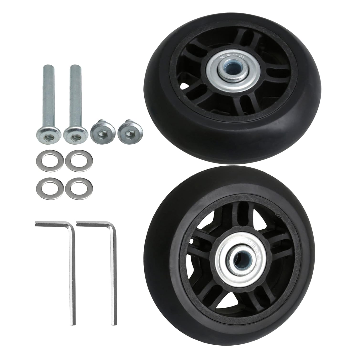 Luggage Replacement Wheel Rollers with Parts & Wrench Black 3.54" x1.02 ...