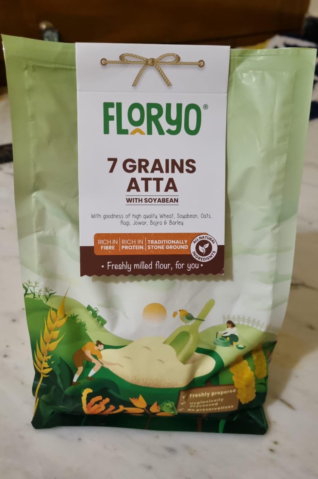 Floryo 7 Grain Multigrain Atta (with Soyabean) | Freshly Milled After ...