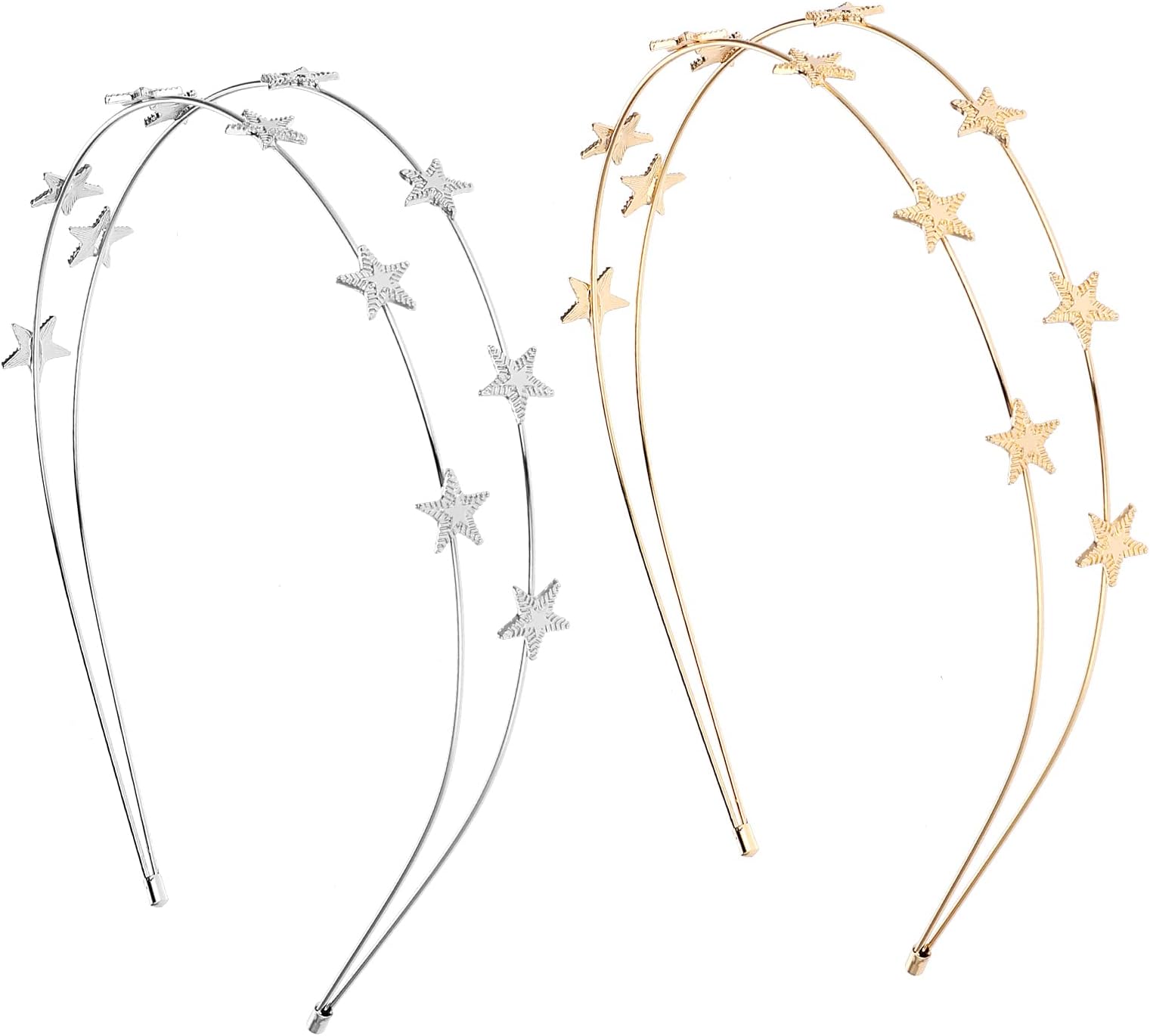 Amazon.com: Urieo Christmas Star Head Band Gold Stars Headband Birthday ...