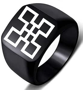 Adinkra Symbols Nsaa Authenticity Womens Stainless Steel Ring|Amazon.com