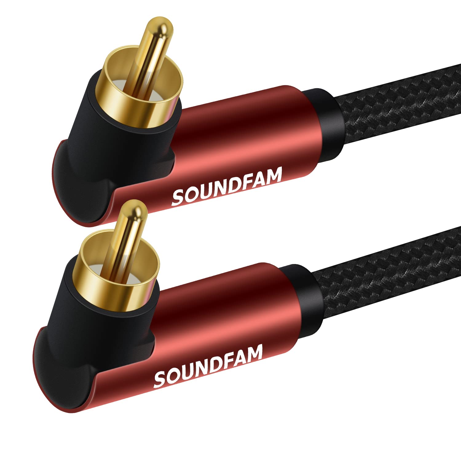 Buy SOUNDFAM Dual 90 Degree RCA Cable Rigth Angle Subwoofer Cable New ...