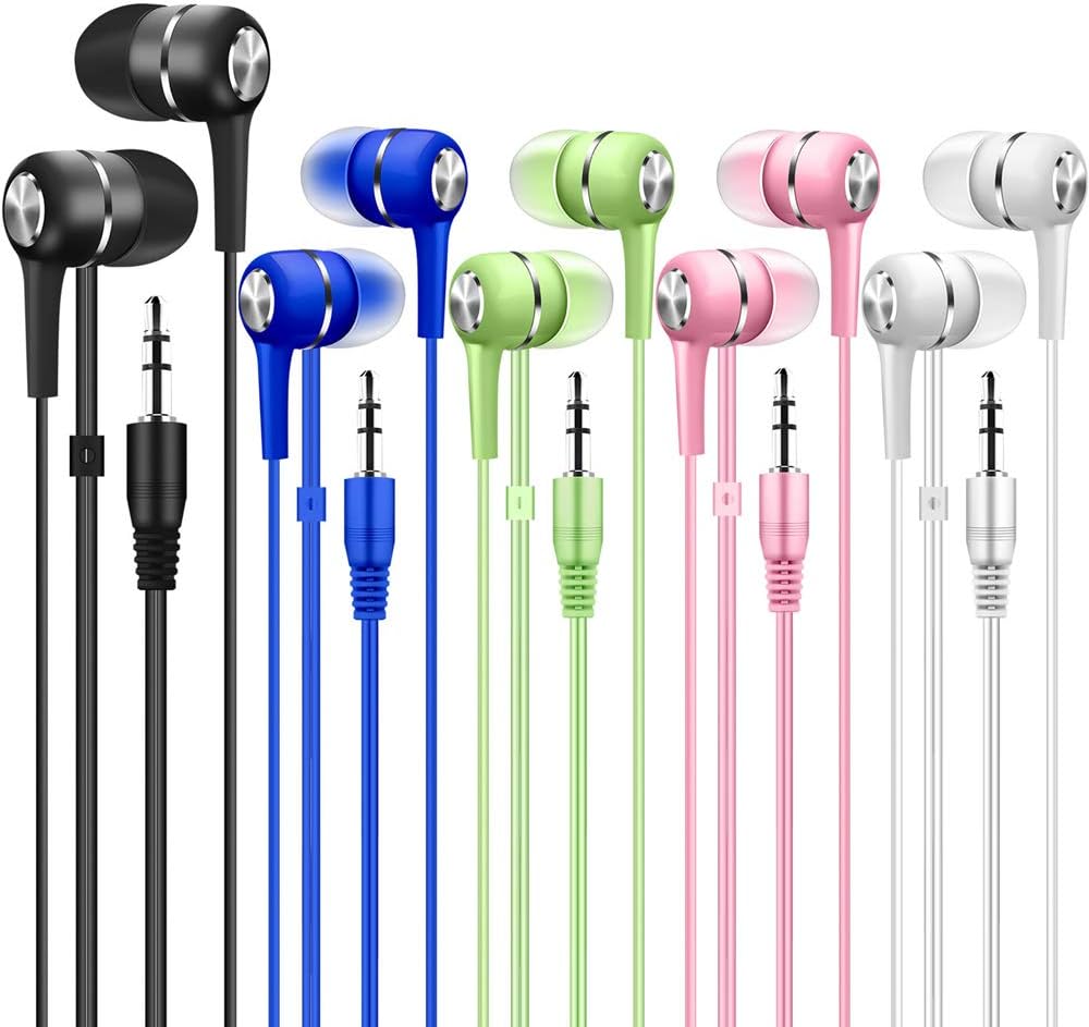 Amazon.com: Factorymall Bulk Earbuds Headphones 10 Pack Multi Colored ...