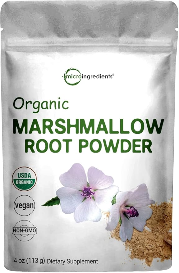 Amazon.com: Pure USDA Raw Organic Marshmallow Root Tea Powder, 4 Ounce ...