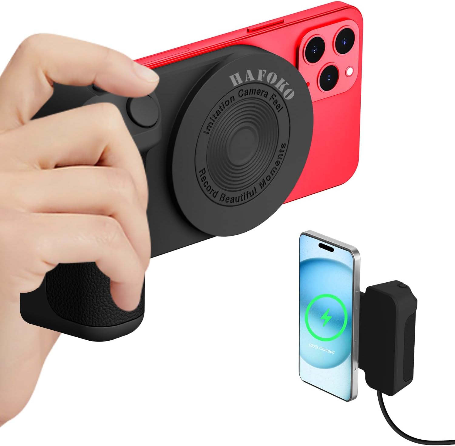 Amazon.com: HAFOKO Magnetic Smartphone CapGrip Camera Cell Phone Handle ...