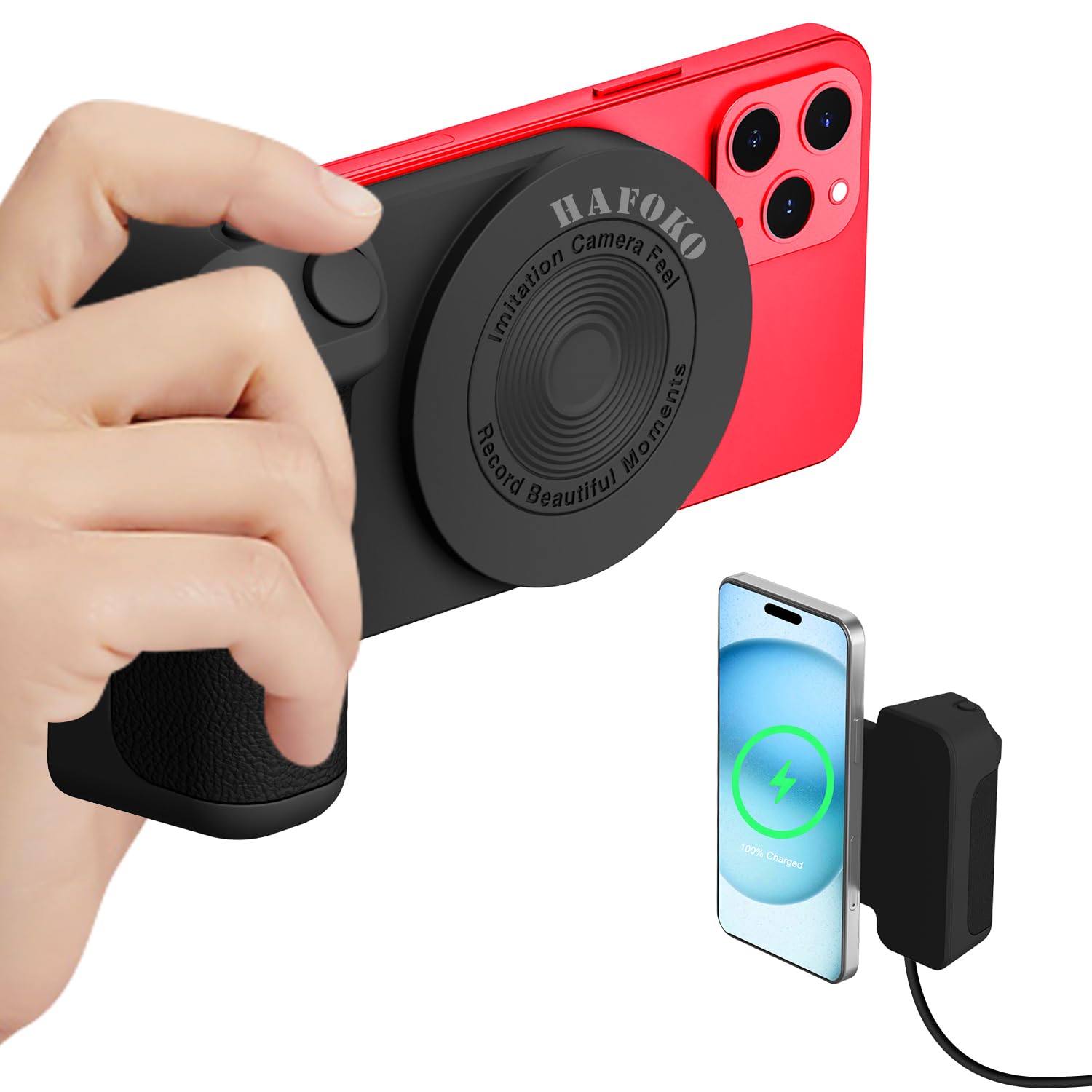 Amazon.com: HAFOKO Magnetic Smartphone CapGrip Camera Cell Phone Handle ...