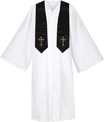 Amazon.com: Erligo Unisex Matte Choir Robe Choir Stole V Shape Sash ...