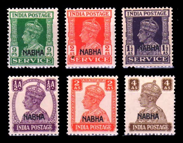 ISC~ NABHA State, 6 Different MNH Stamps, King George VI, Rare & Old ...