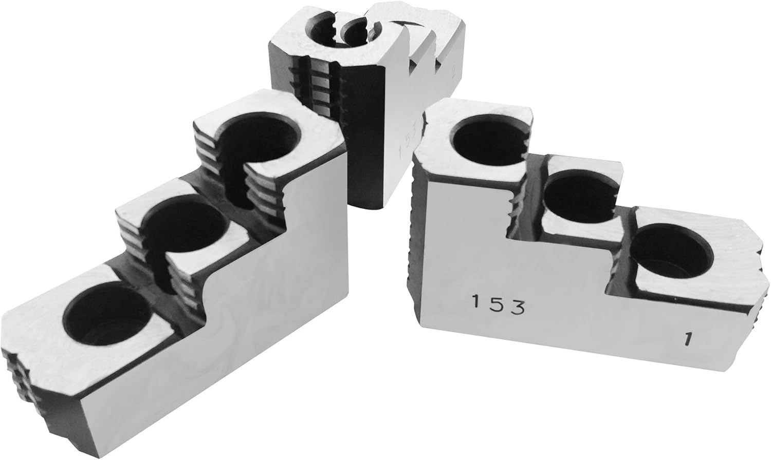 Lathe Chuck Serrated (1.5 mm x 60) Steel Hard Jaws Set (3 Pcs) for 10 ...
