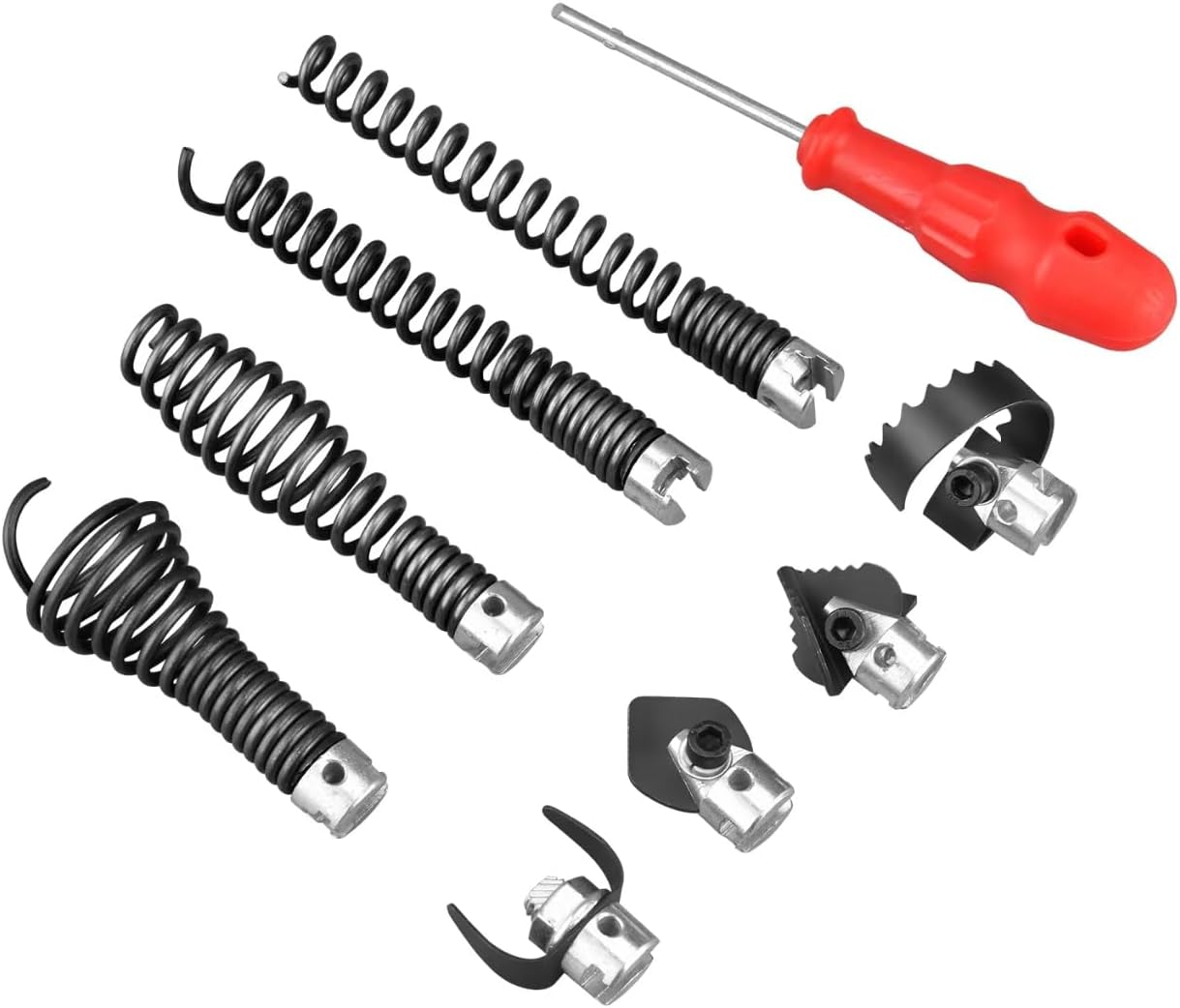 OWNDR 10Pcs Drain Snake Drill Attachment, Drain Auger Cutter Kit, Fit ...