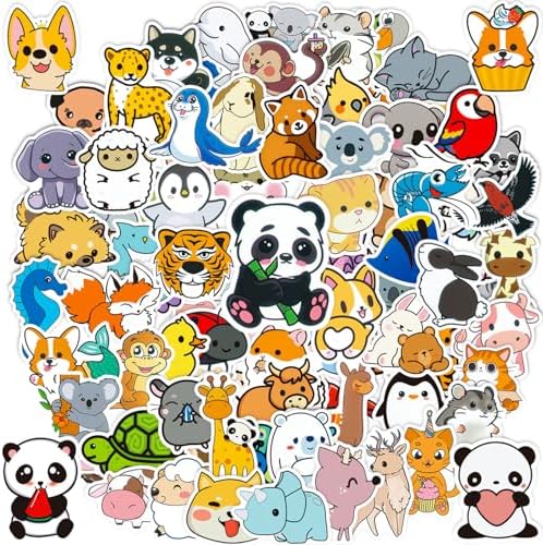 Amazon.com: 100 Pcs Animal Stickers for Kids - Cute Animal Stickers ...