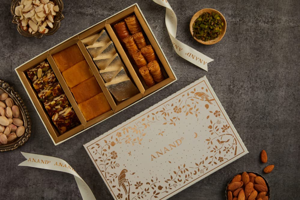 Buy ANAND Special Festive Assorted Sweets Gift Box, Pure Ghee Indian ...