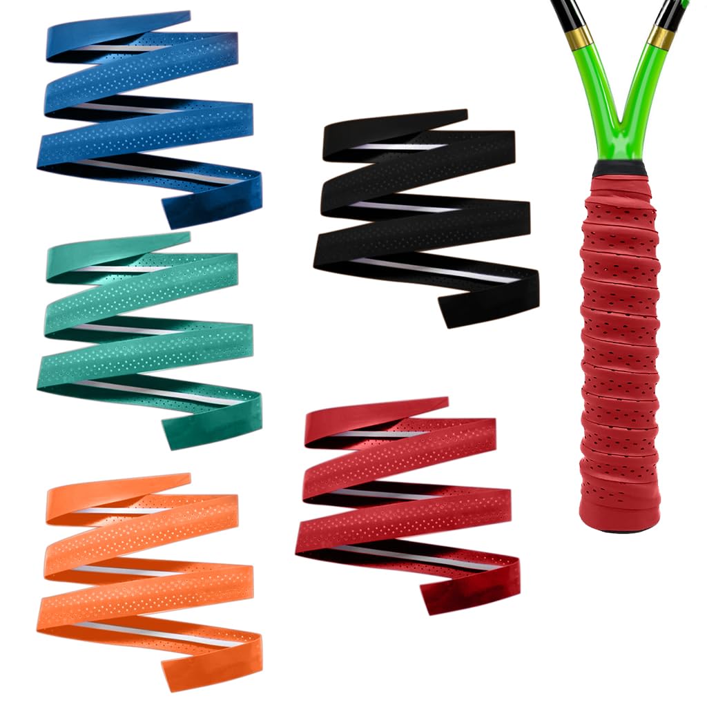 Proberos® 5 Rolls Tennis Racket Grip Anti Slip Perforated Super ...