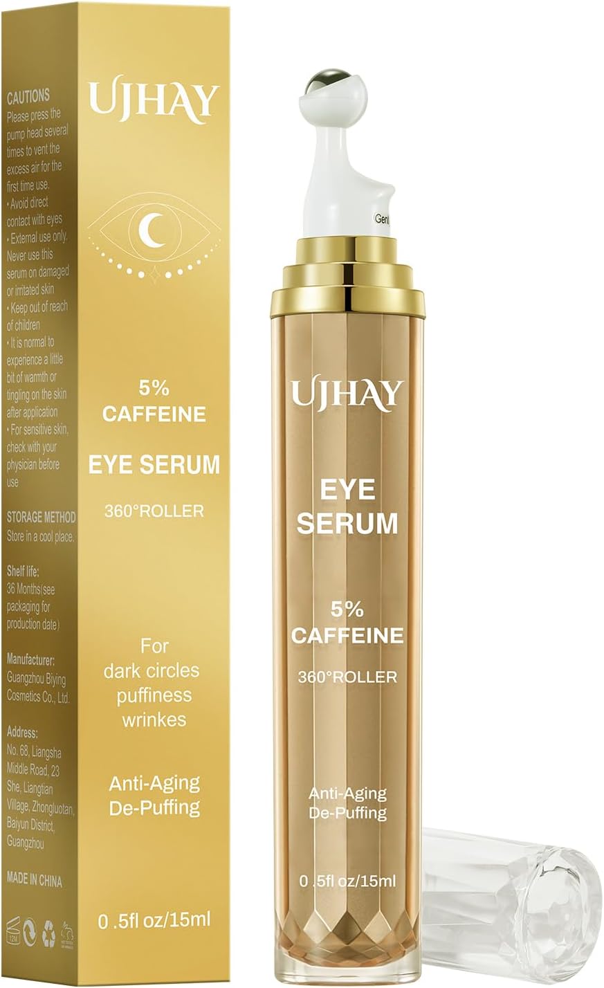 Amazon.com: UJHAY 5% Caffeine Eye Cream, Under Eye Serum for Dark ...